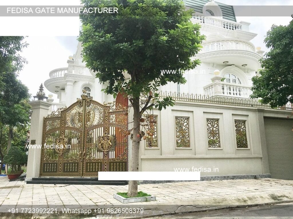 House Main Gate Design 8 Feet Main Gate Design Lohe Ke Pipe Gate Steel ...